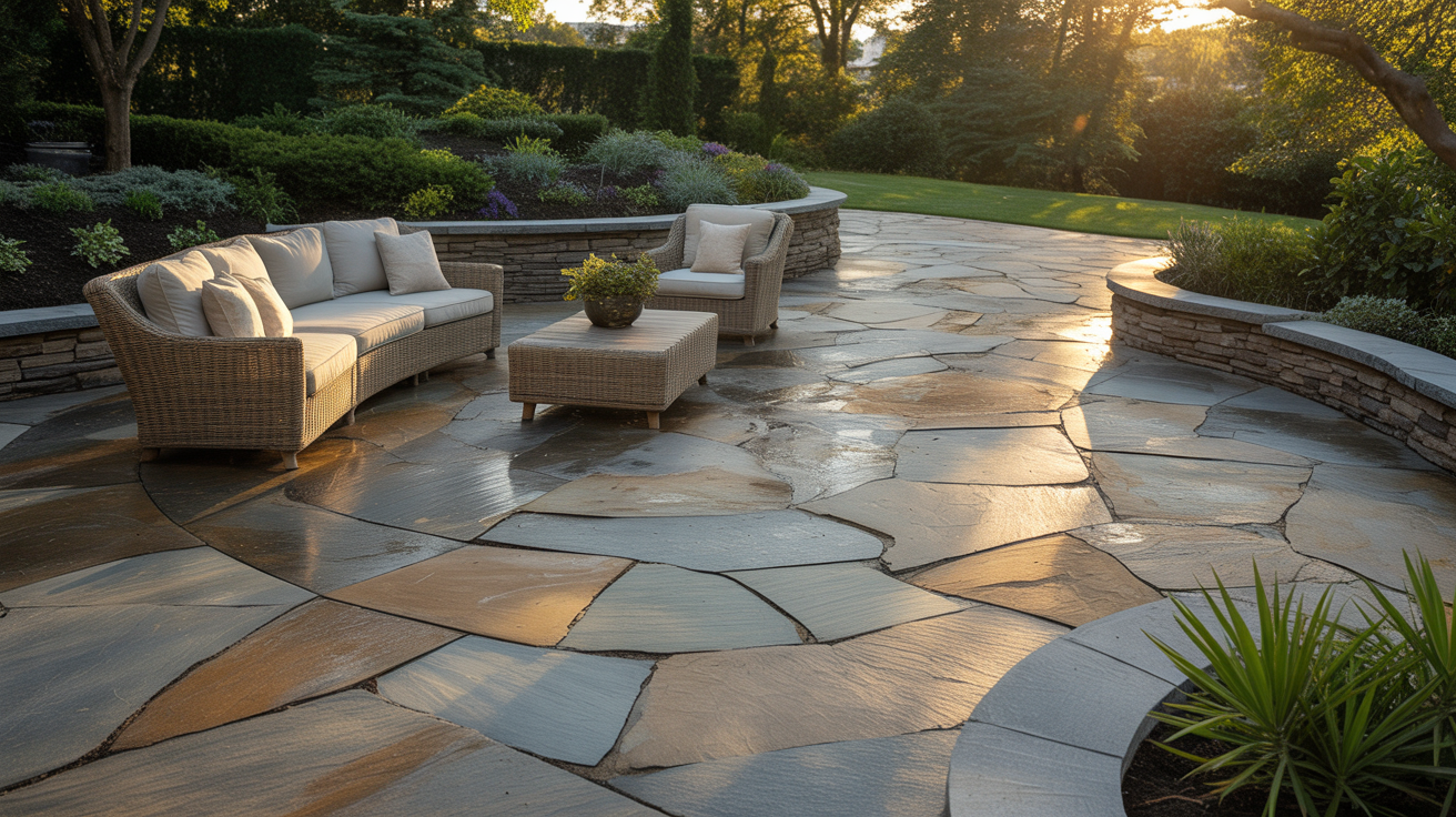 Flagstone Patio Designs – 40 Photos, Stone Types & Installation Ideas