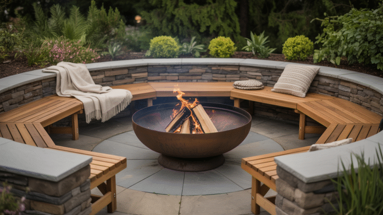 28 Gorgeous Circular Fire Pit Seating Ideas