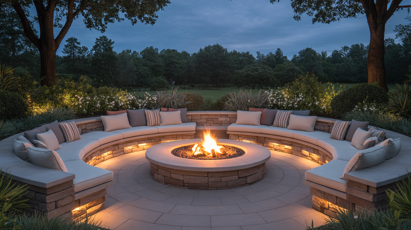 28 Gorgeous Circular Fire Pit Seating Ideas